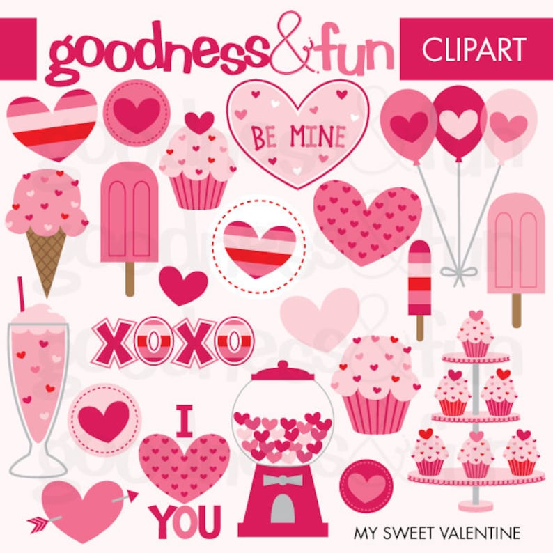 My Sweet Valentine's Day Valentine Clipart Digital Valentine's Day ...