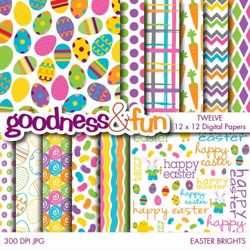 Easter Time-2 Digital Paper Pack - Etsy