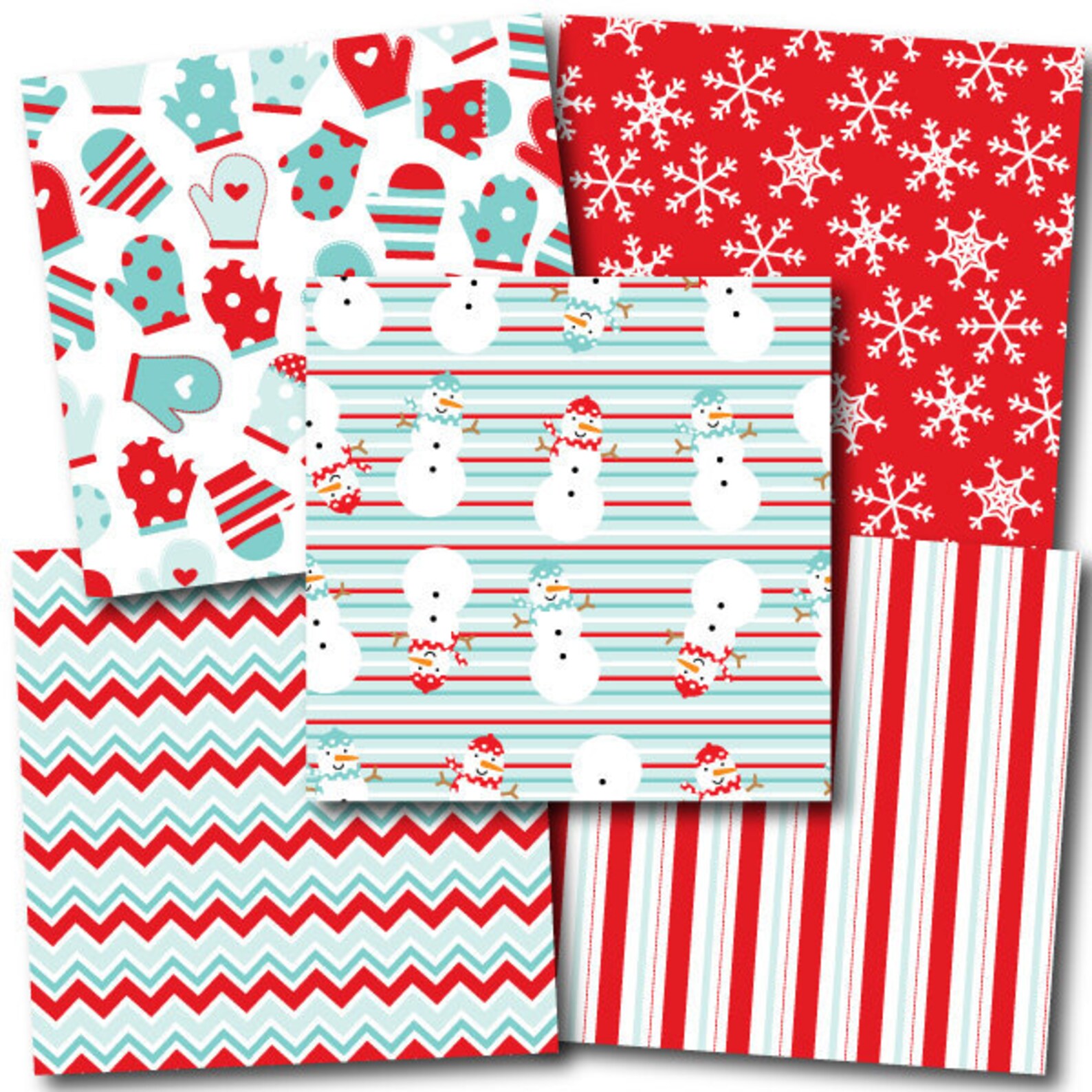 Let It Snow Winter Digital Papers - Digital Winter Paper Pack - Instant ...