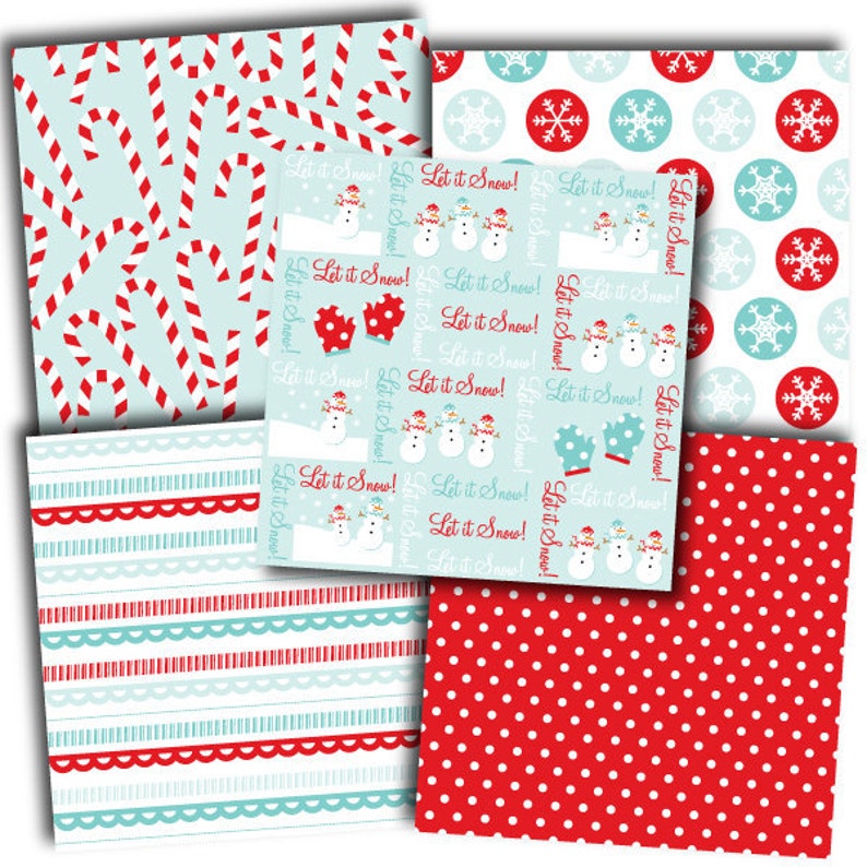 Let It Snow Winter Digital Papers Digital Winter Paper Pack Instant ...