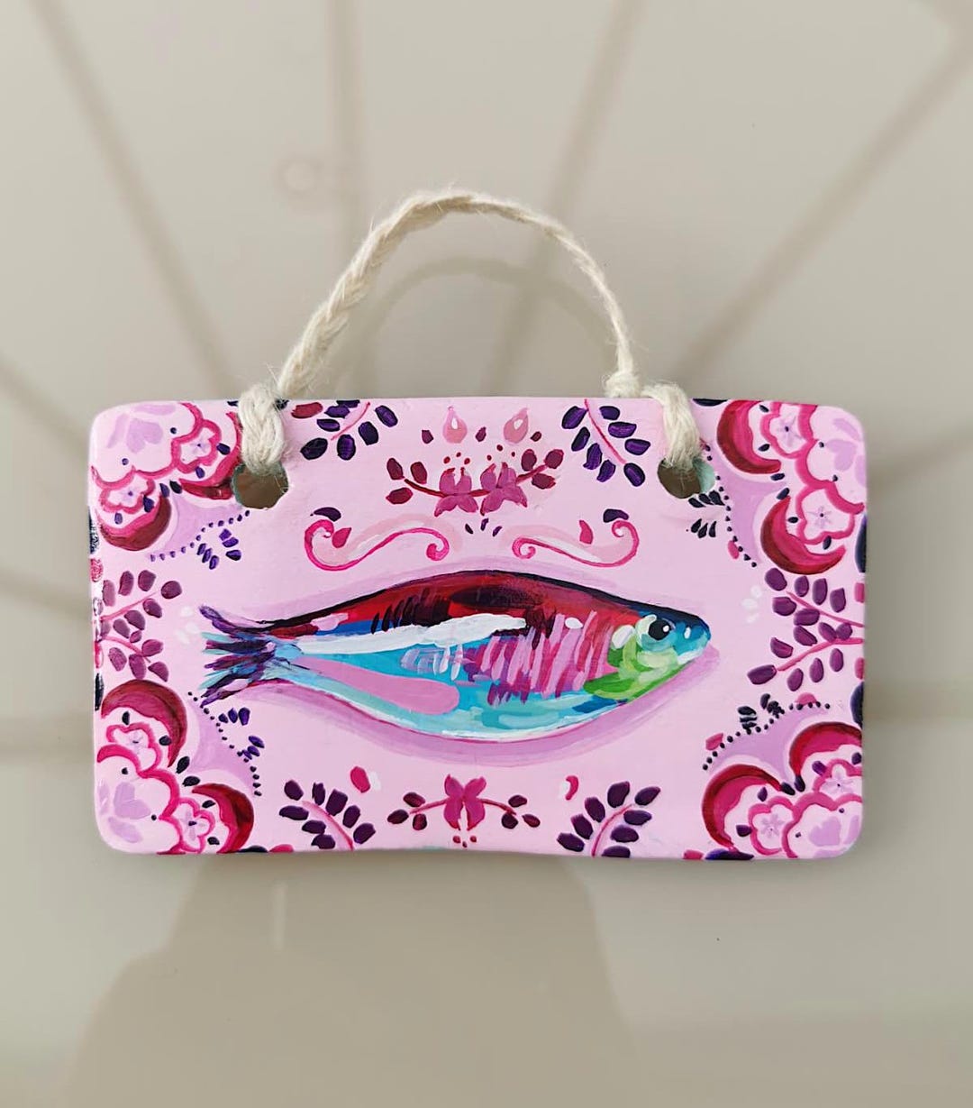 Handmade Sardine Clay Wall Plaque | Hand-painted Kitchen Decor | Wall ...
