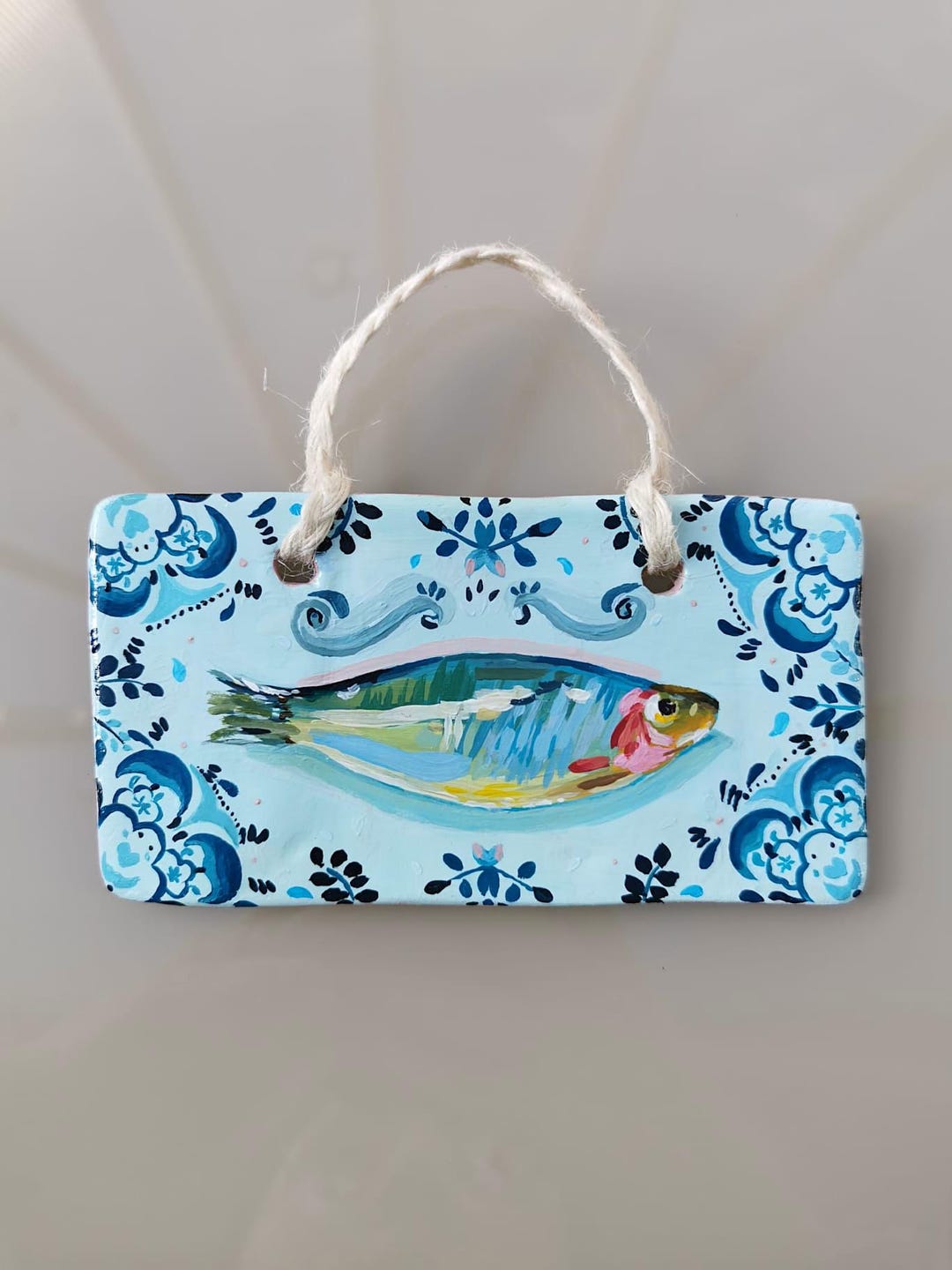 Handmade Sardine Clay Wall Plaque | Hand-painted Kitchen Decor | Wall ...