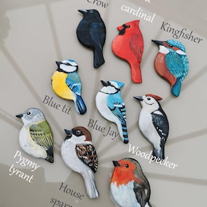 Handmade Bird Magnet | Fridge Clay Magnet | Bird Magnet Hand Painted ...
