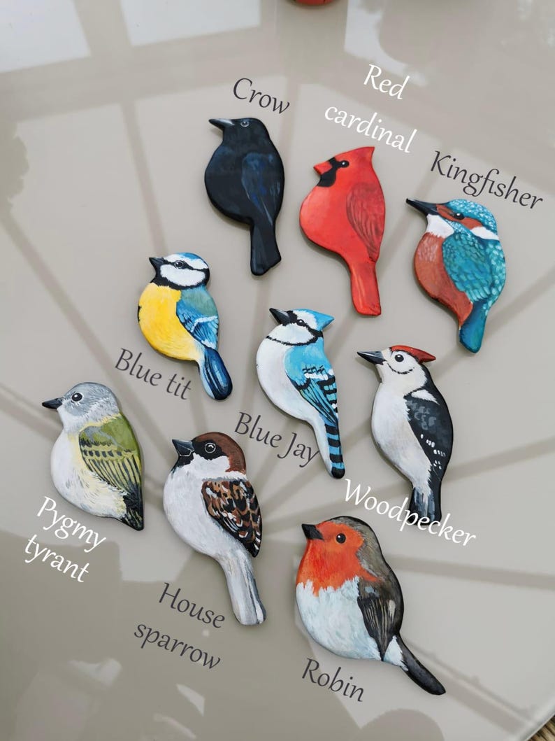 Handmade Bird Magnet | Fridge Clay Magnet | Bird Magnet Hand Painted ...