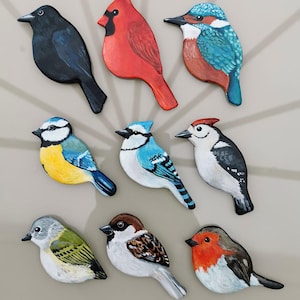 Handmade Bird Magnet | Fridge Clay Magnet | Bird Magnet Hand Painted ...