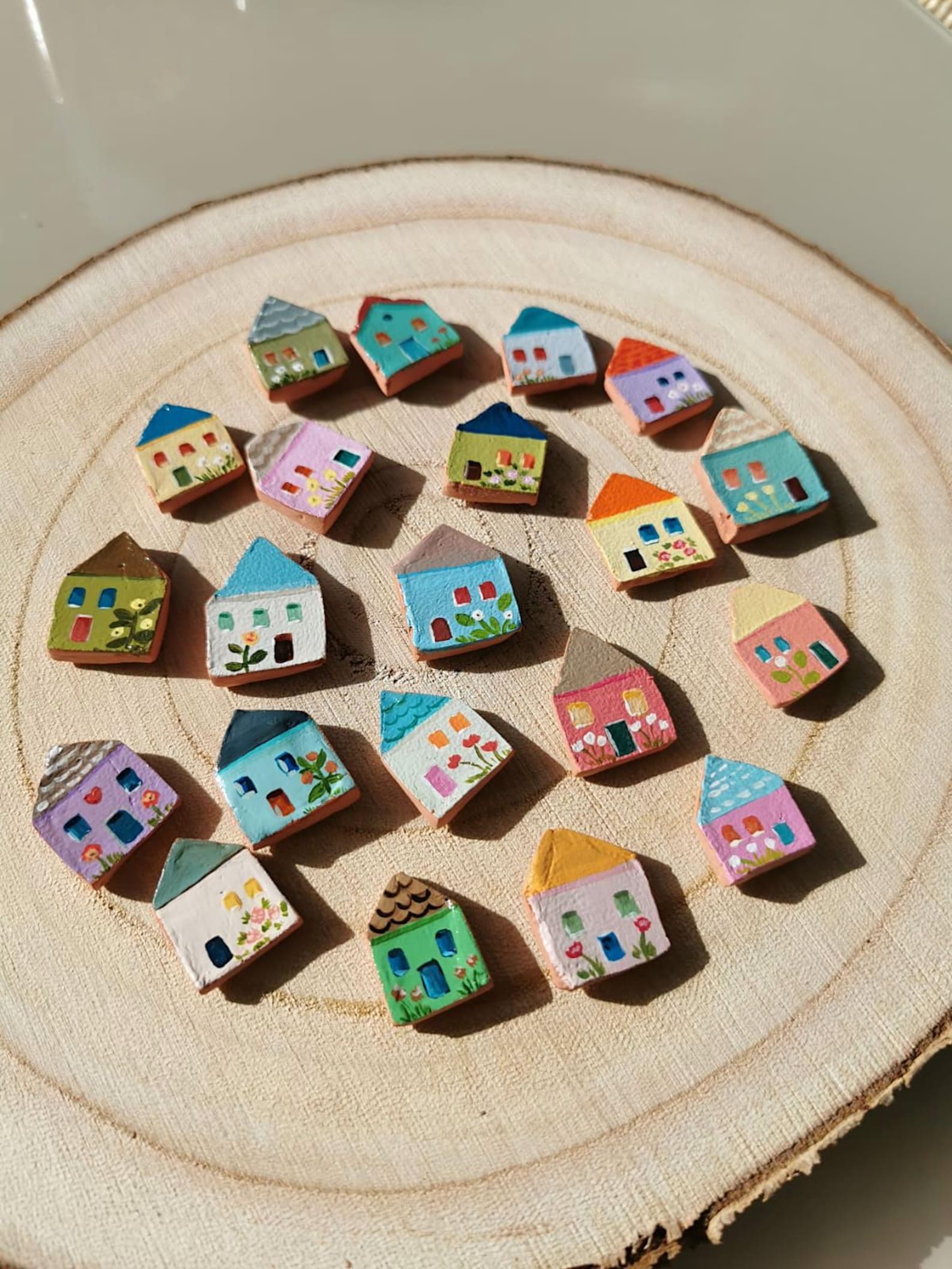 Small Handmade Fridge Magnet | House Clay Mini Hand Painted ...