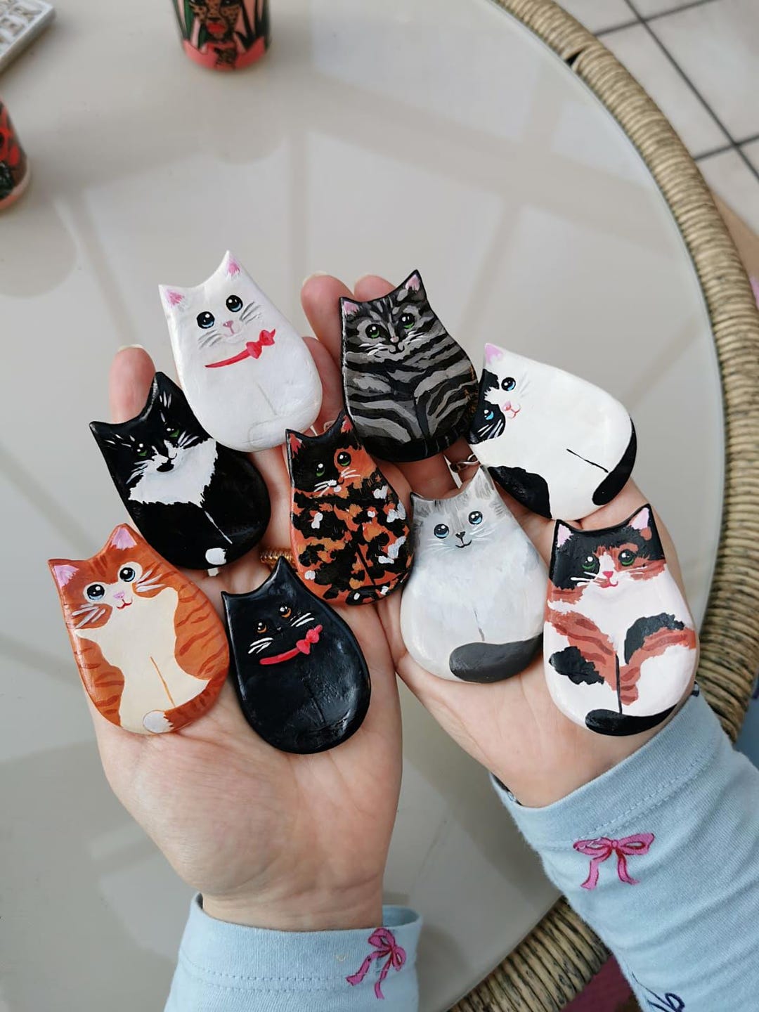 MADE TO ORDER Cat Fridge Magnet | Small Handmade Cat Magnet | Custom ...