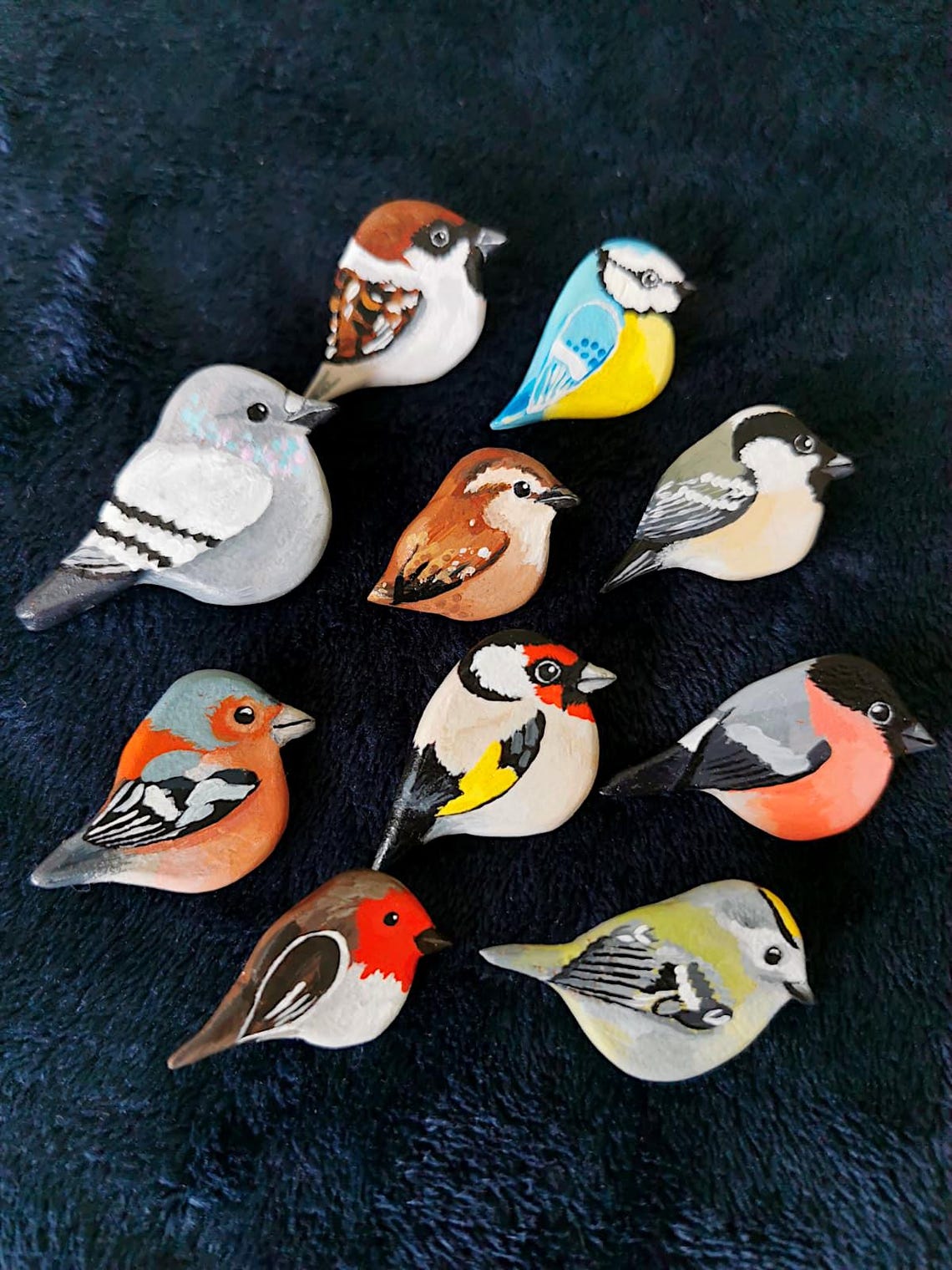 Handmade Bird Pin Badge | Clay Bird Brooch Accessory | Hand-painted ...
