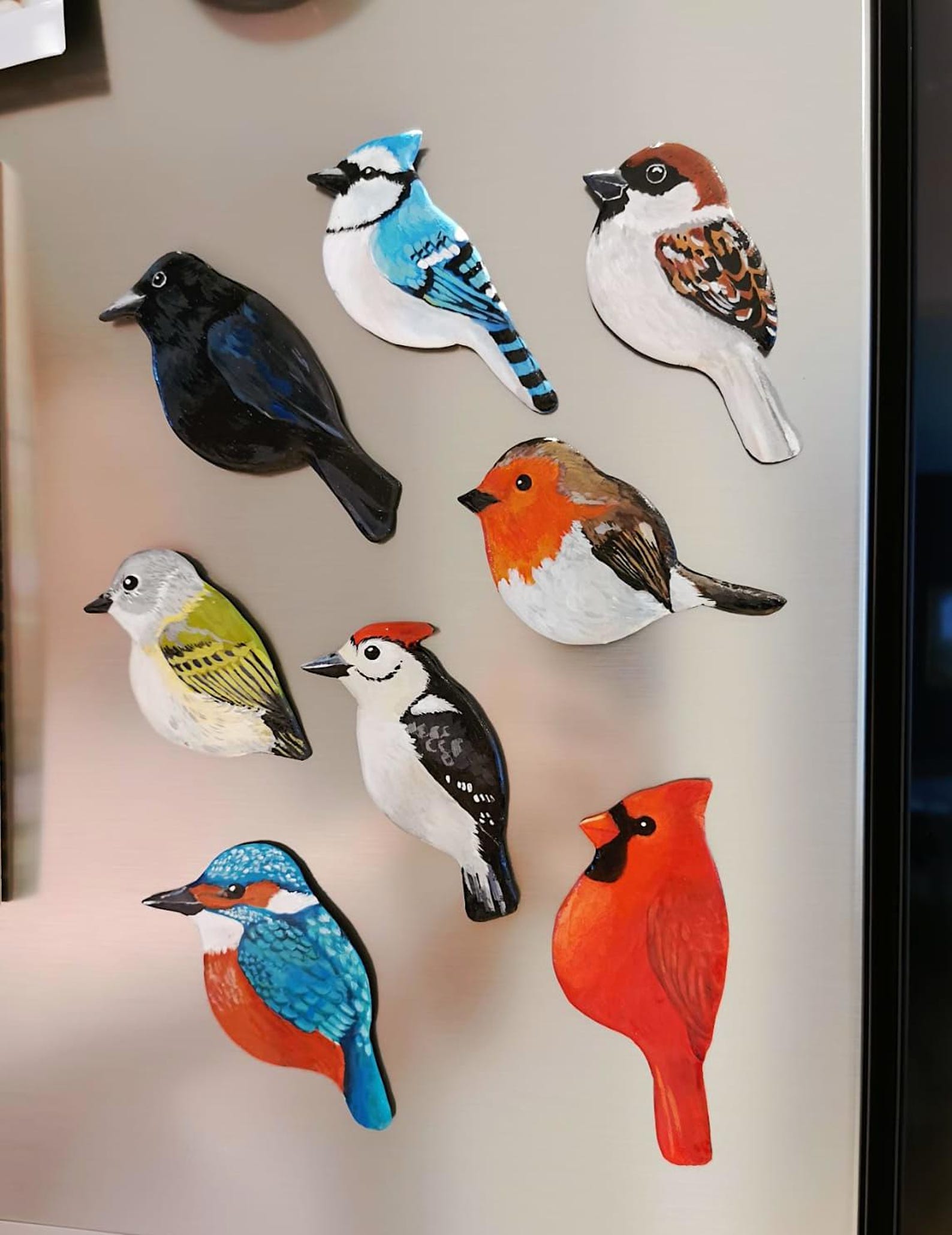 Handmade Bird Magnet | Fridge Clay Magnet | Bird Magnet Hand Painted ...