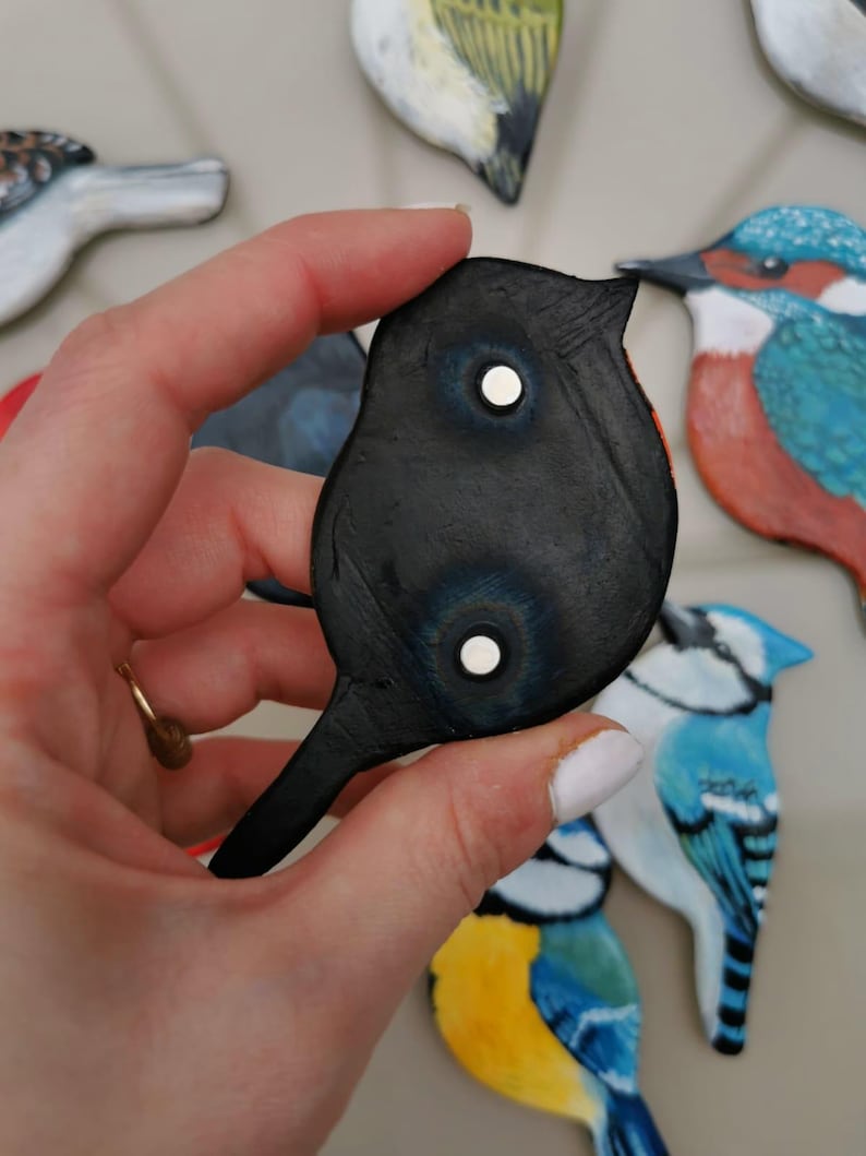 Handmade Bird Magnet | Fridge Clay Magnet | Bird Magnet Hand Painted ...