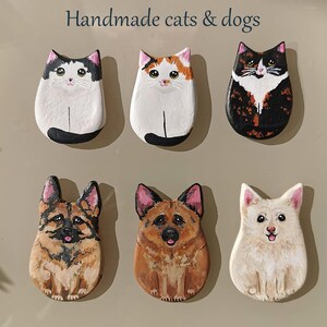 MADE TO ORDER Cat Fridge Magnet | Hand-painted Handmade Cat Magnet ...