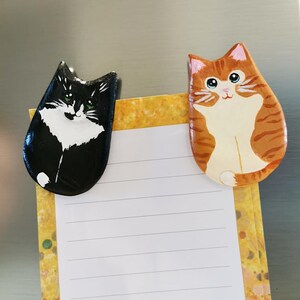 MADE TO ORDER Cat Fridge Magnet | Hand-painted Handmade Cat Magnet ...