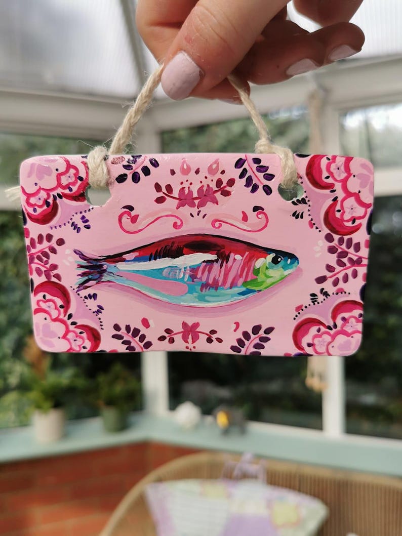 Handmade Sardine Clay Wall Plaque | Hand-painted Kitchen Decor | Wall ...