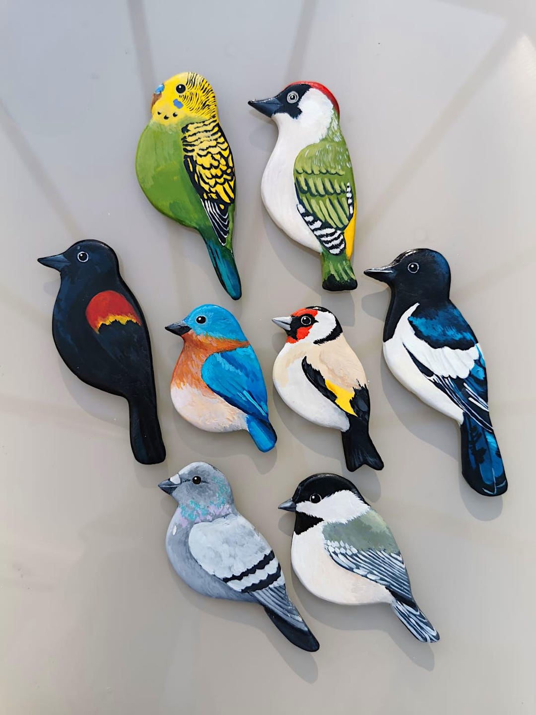 Handmade Bird Magnet | Fridge Clay Magnet | Bird Magnet Hand Painted ...
