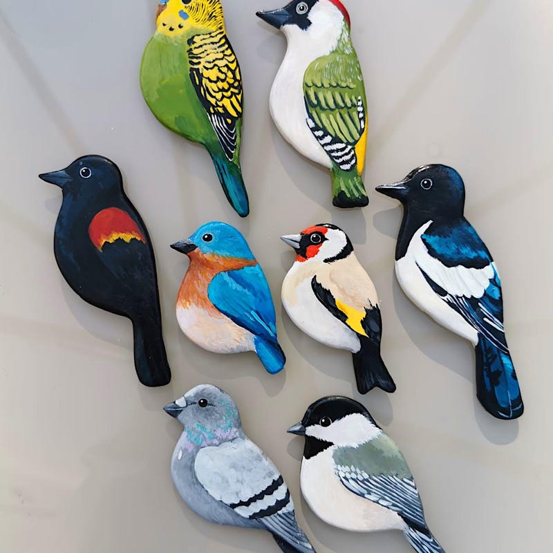 Bird Fridge Magnet Set - Etsy UK