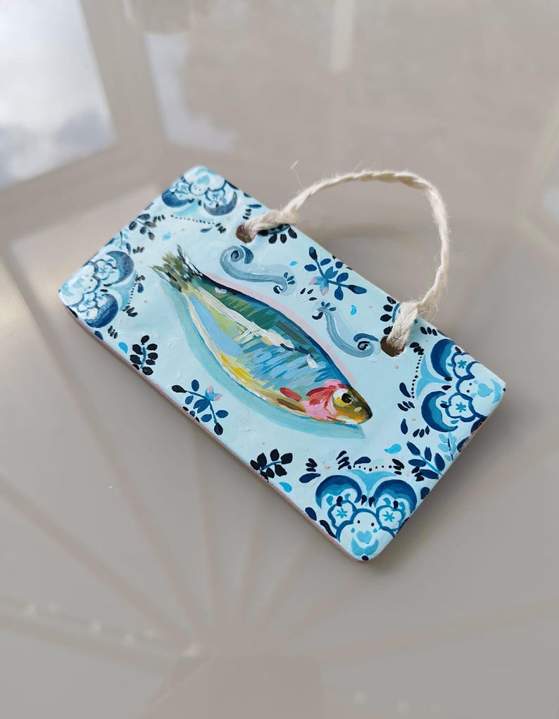 Handmade Sardine Clay Wall Plaque | Hand-painted Kitchen Decor | Wall ...