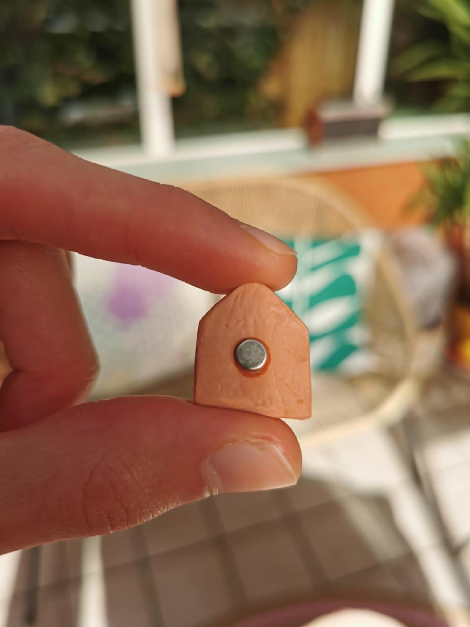 Small Handmade Fridge Magnet | House Clay Mini Hand Painted ...