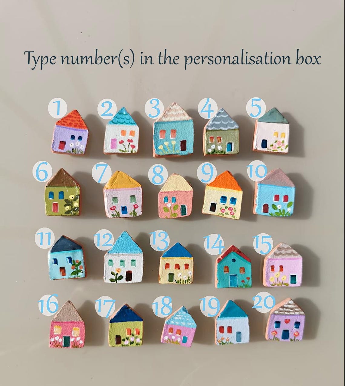 Small Handmade Fridge Magnet | House Clay Mini Hand Painted ...