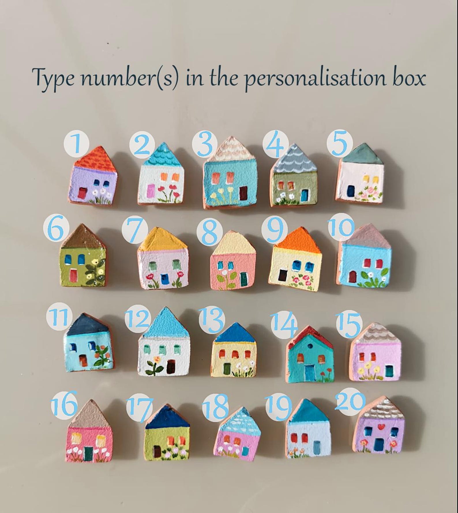 Handmade Clay House Mini Magnets | Clay Hand Painted Fridge Magnet ...