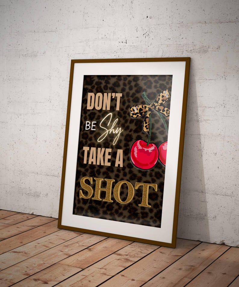 Don't Be Shy Take a Shot Cheetah Print Sign- Printable Entry Fee Shot ...