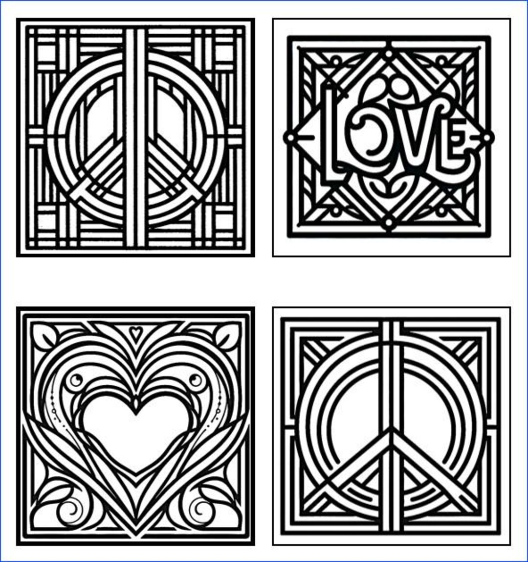 8 Printable Love and Peace AI Designs for Sublimation Printing, Laser ...