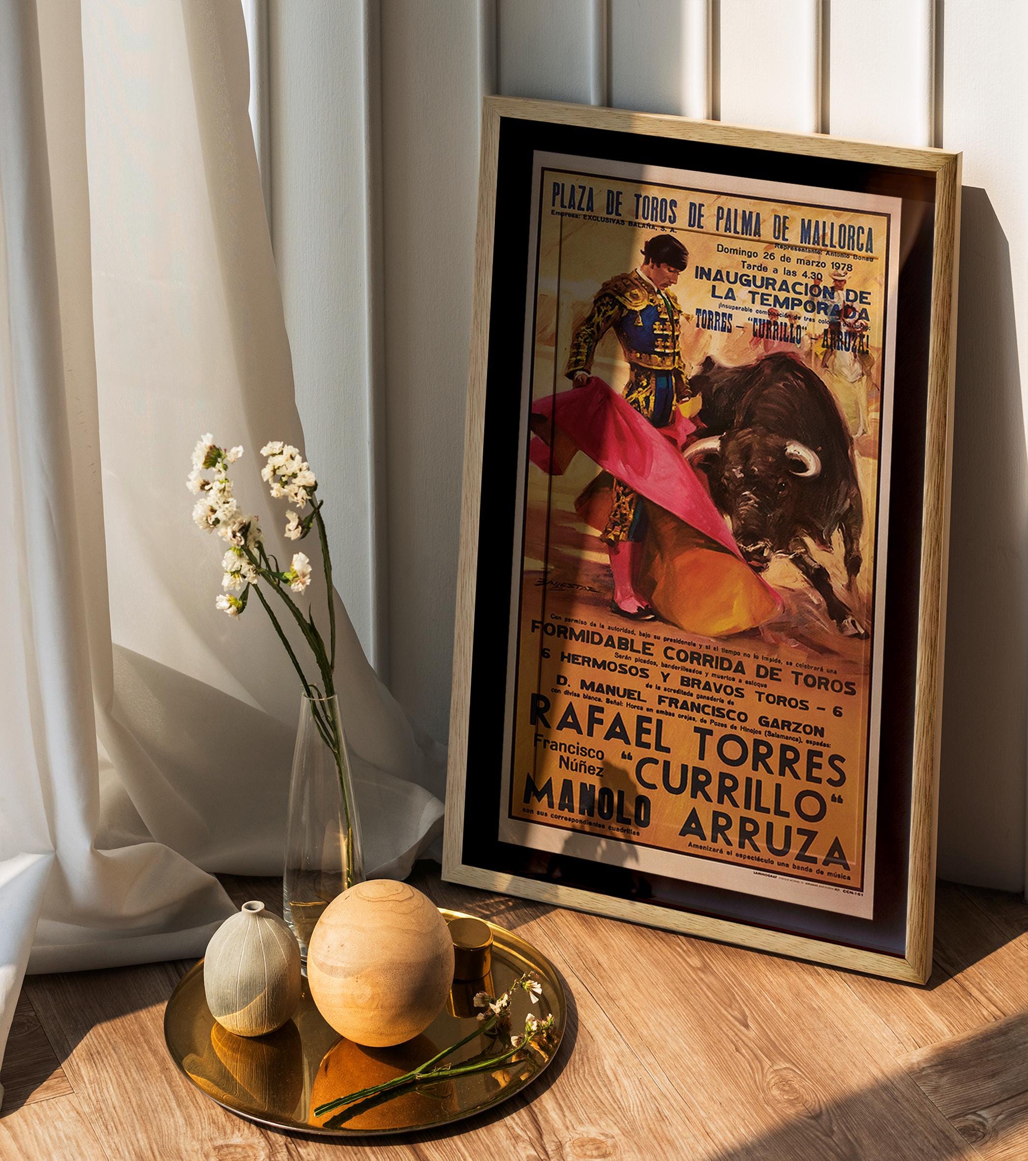 Vintage Bullfighting Poster Print, Palma De Mallorca, Spain Travel - Etsy