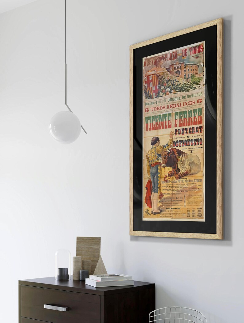 Nueva Plaza De Toros Bull Poster Print Framed Canvas, Spain Poster ...