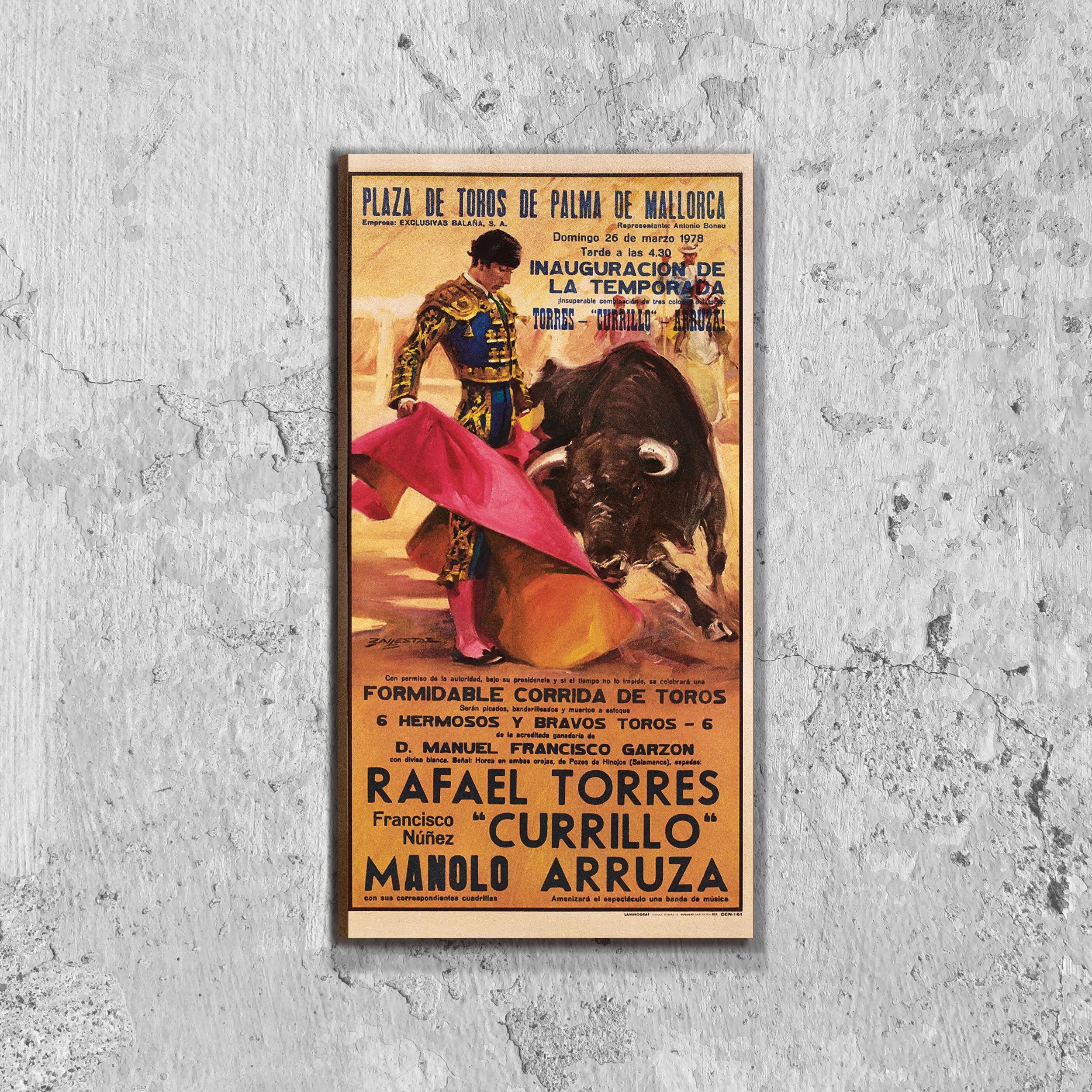Vintage Bullfighting Poster Print, Palma De Mallorca, Spain Travel - Etsy