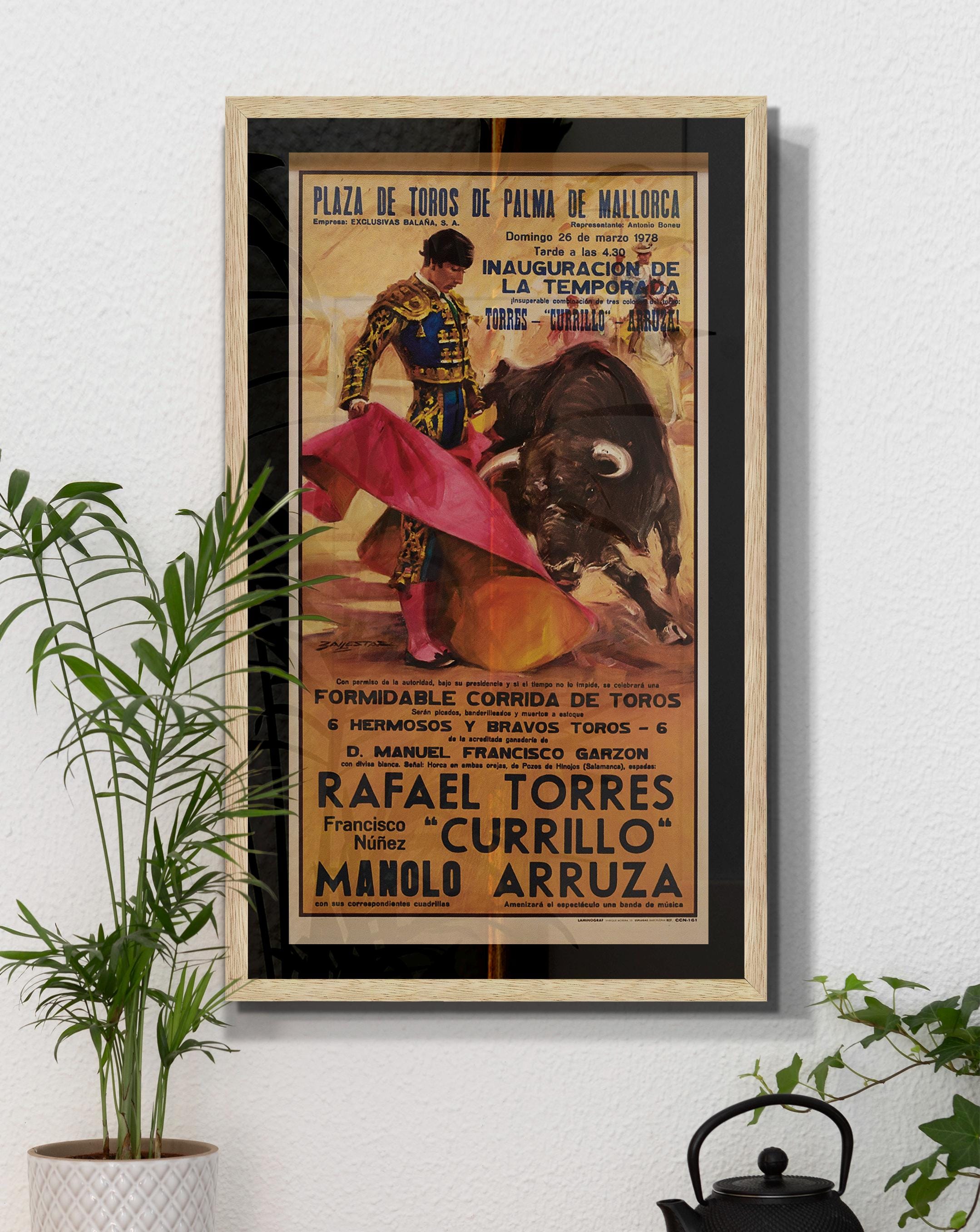 Vintage Bullfighting Poster Print, Palma De Mallorca, Spain Travel - Etsy