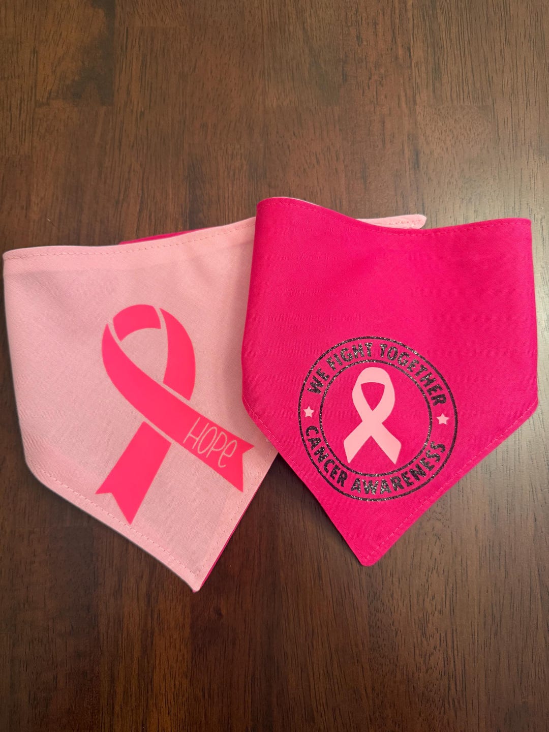 Breast Cancer Awareness Dog Bandana: Reversible Pink Ribbon Design - Etsy