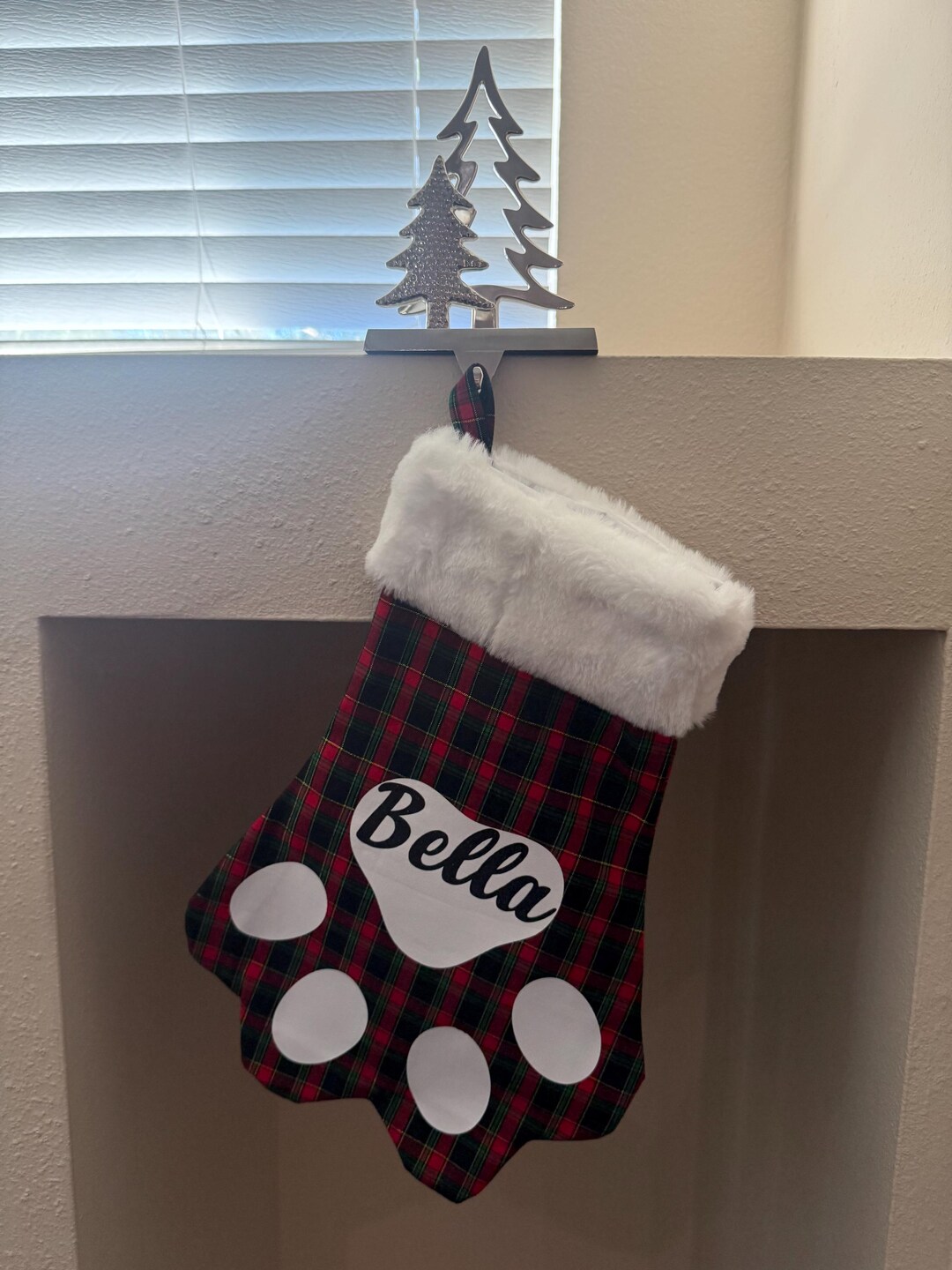 Paw Print Dog Stocking | Pet Christmas Stocking - Etsy