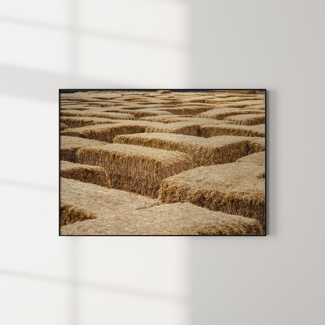 Nature Photo Haystacks Print Сozy Rural Poster Country Farmhouse Wall Art Rustic Printable Decor ...