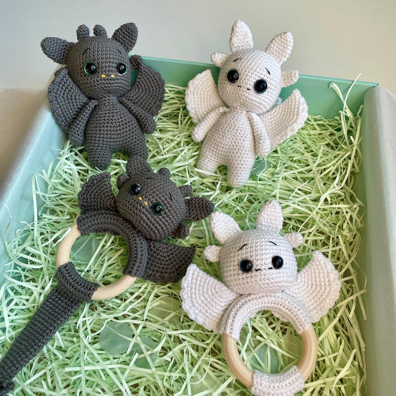 White Dragons Baby Gift Box – Plush Toy & Soft Rattle - Etsy