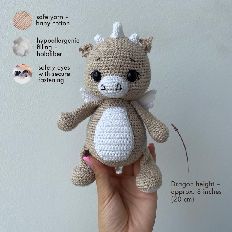 Handmade Baby Dragon Toy Set – Soft Plush & Rattle Gift for Newborns - Etsy
