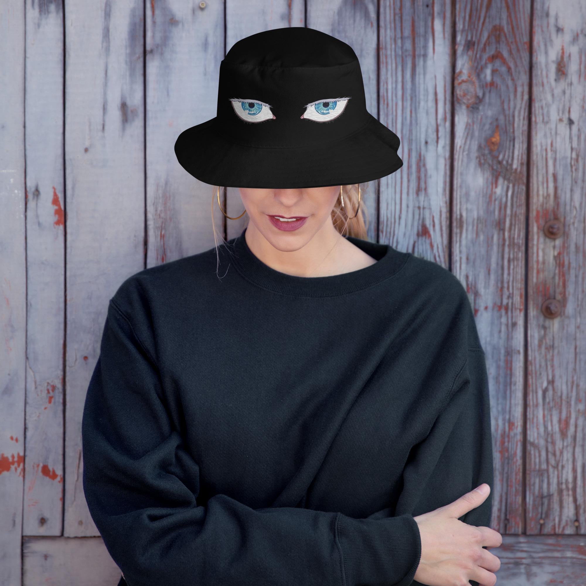 Gojo Eyes Embroidered Bucket Hat Anime Gift, Anime Hat, Bucket Hat ...
