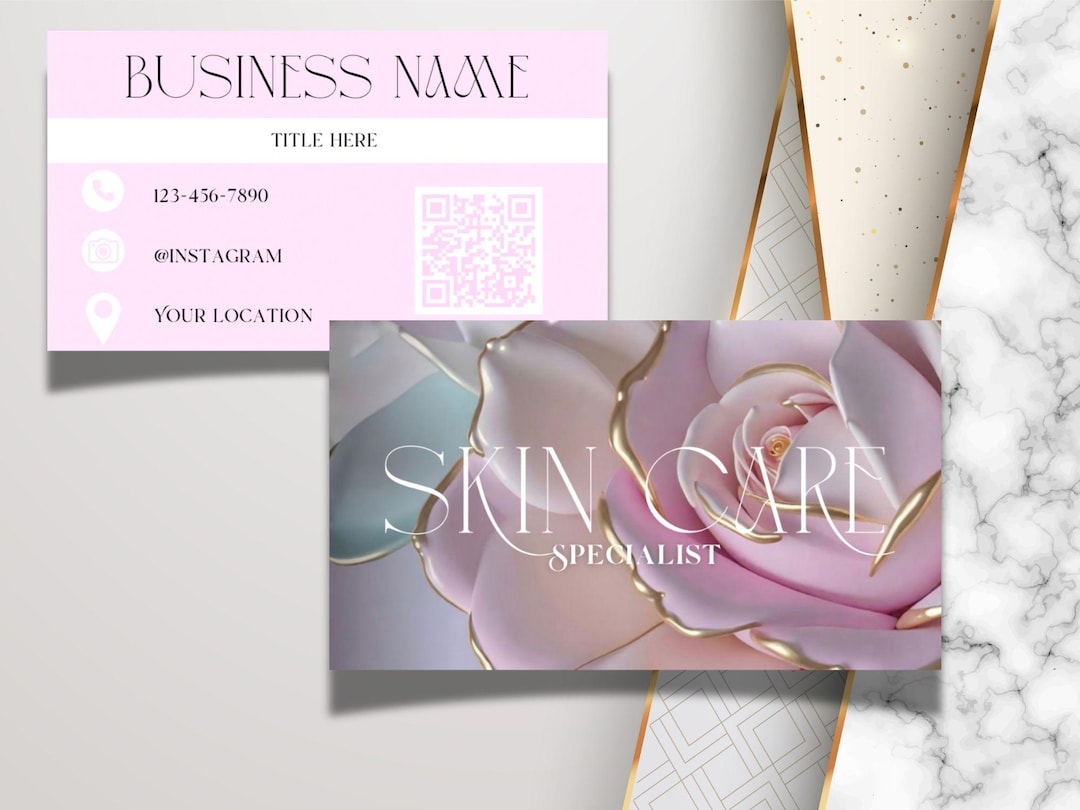 Skin Care Business Cards. Printable Canva Template. Fully Customizable ...
