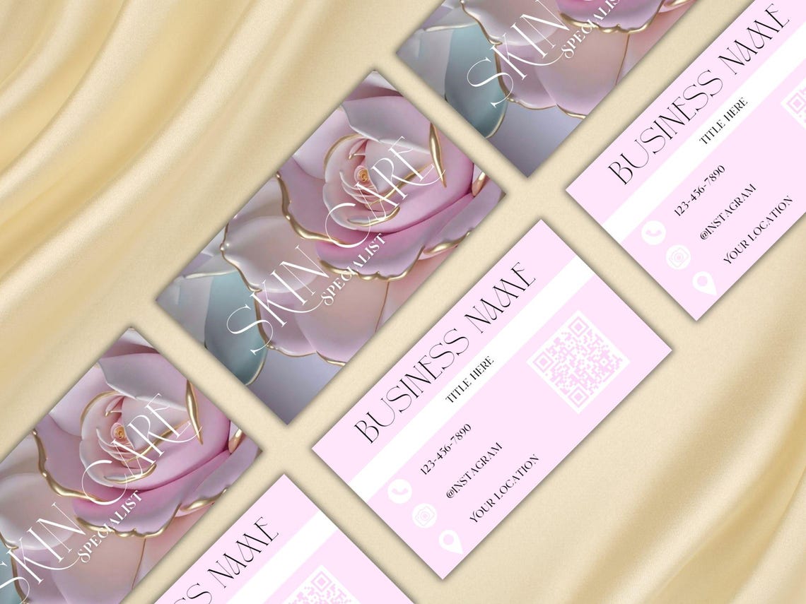 Skin Care Business Cards. Printable Canva Template. Fully Customizable ...