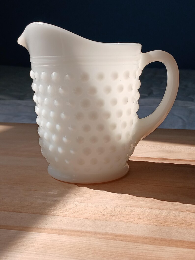 Vintage Fire King Hobnail Milk Glass Pitcher: 1960s Barware - Etsy