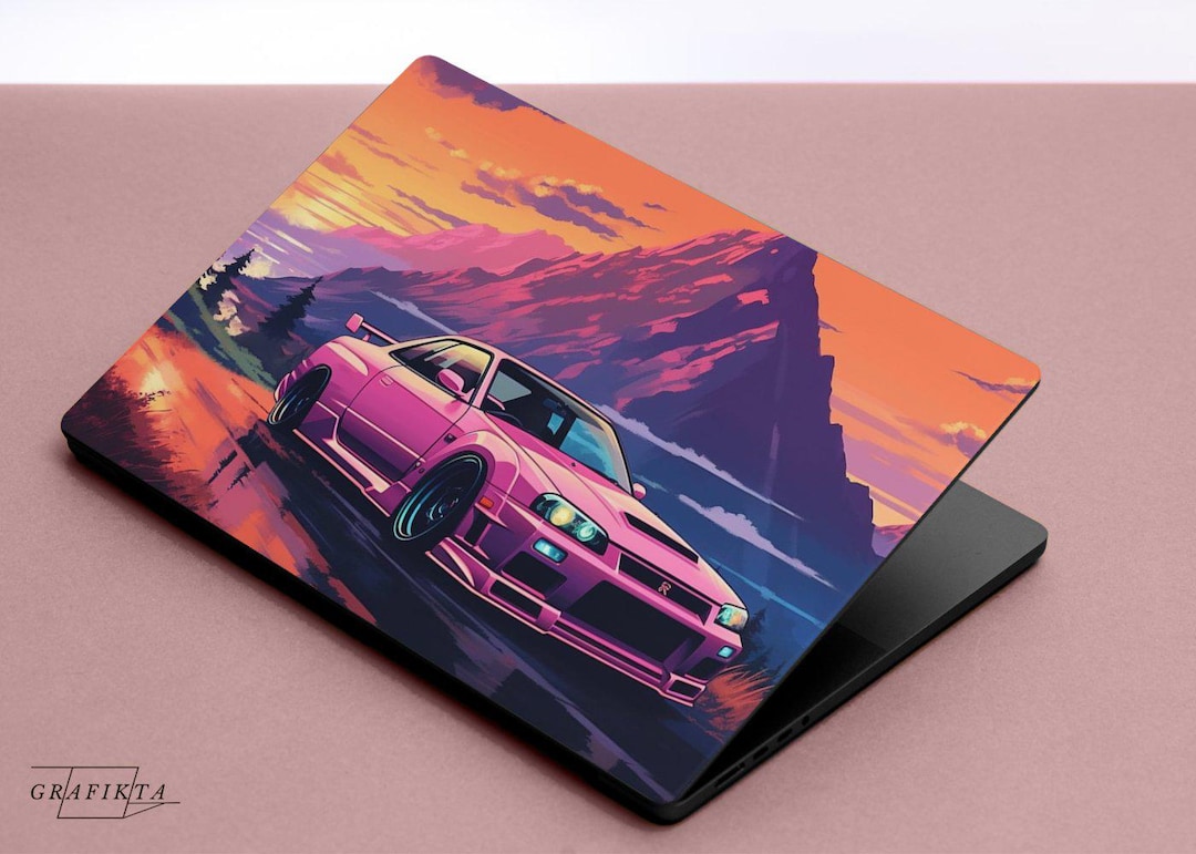 Japanese Car Laptop Sticker, Nissan Skyline Laptop Decal, Laptop Vinyl ...
