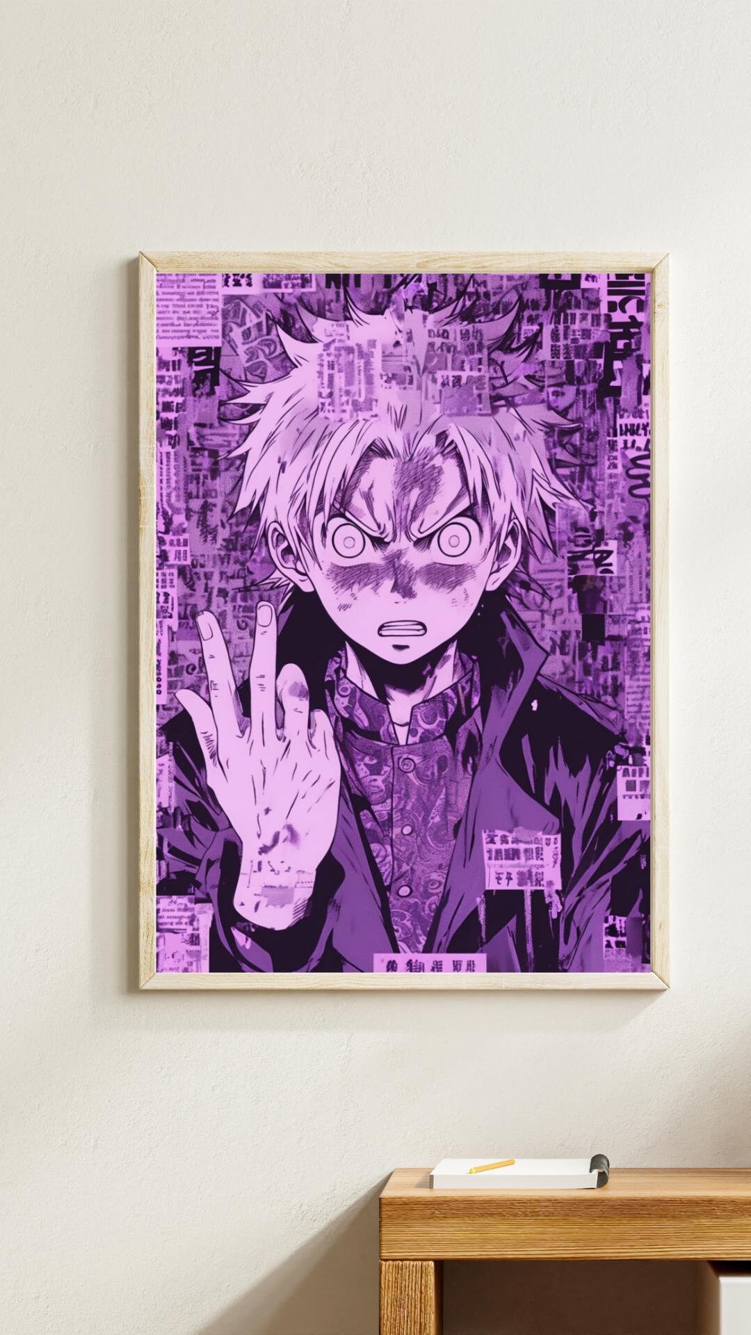 Purple Aesthetic Anime Poster – Bold Manga Wall Art Print - Etsy UK