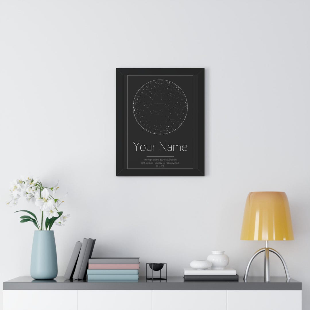 Personalized Star Map Print - Custom Night Sky Poster | Birthdate ...