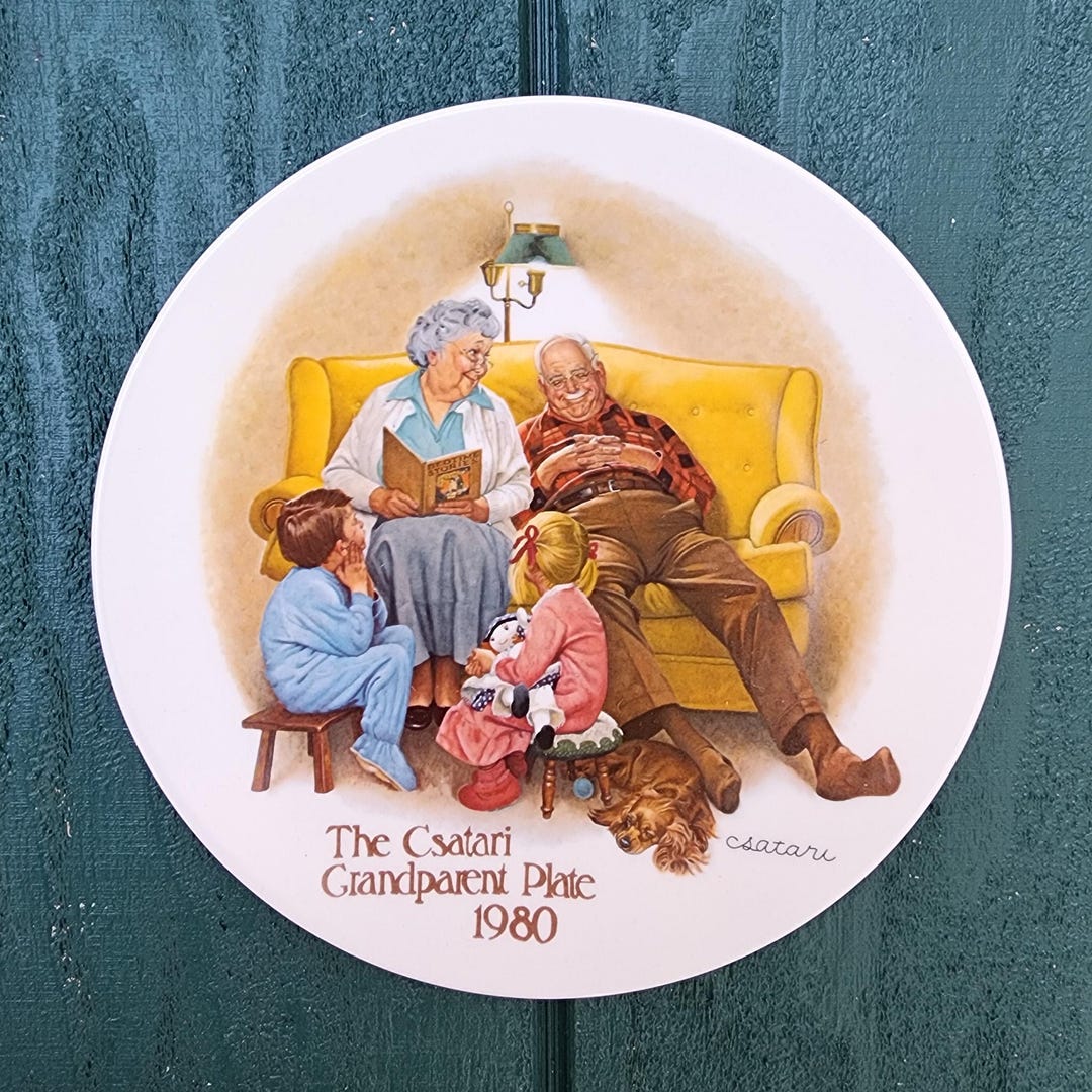 The Bedtime Story | the Csatari Grandparent Plate | Collector Plate - Etsy