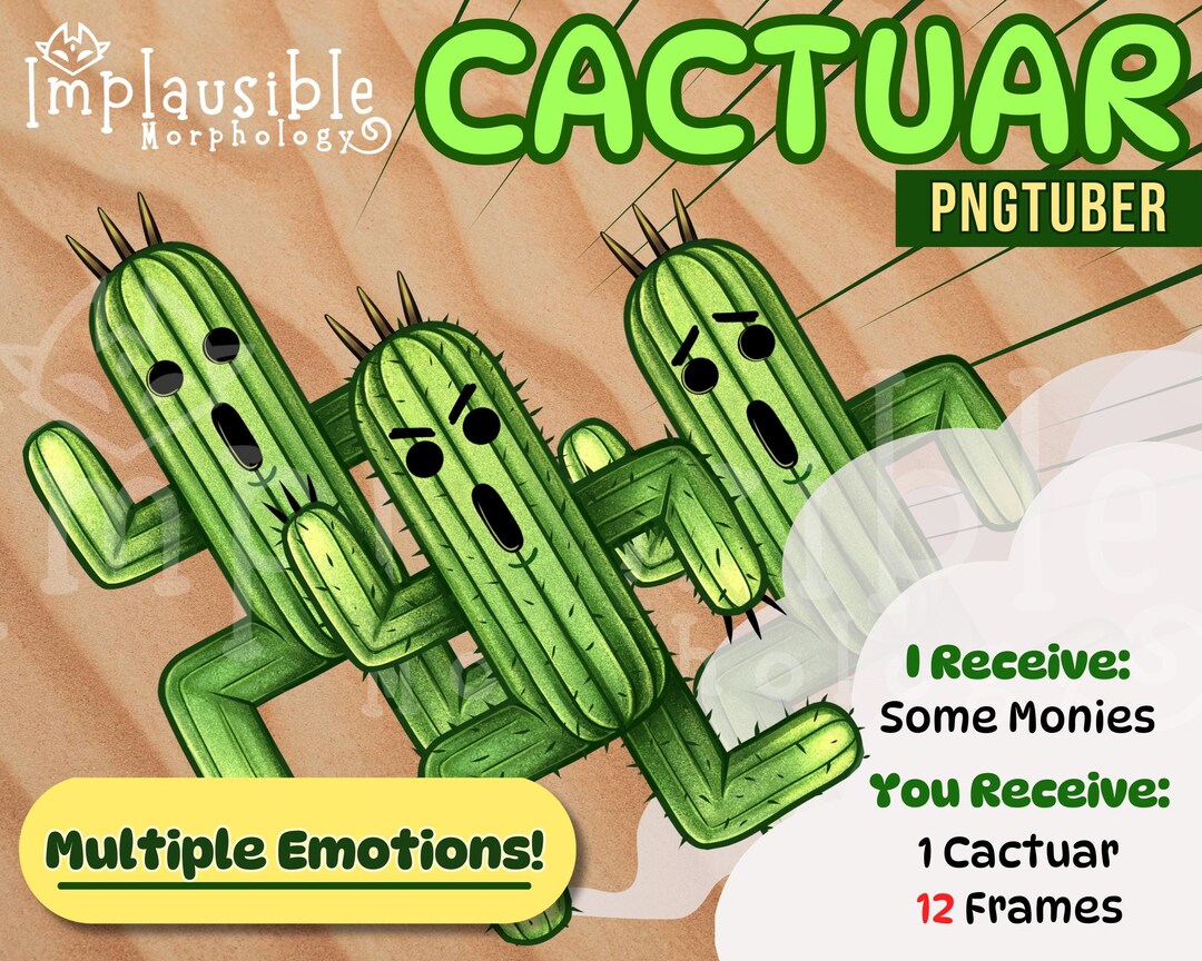 Cactuar Reactive Pngtuber Multi-pack for Streaming Twitch and Discord ...