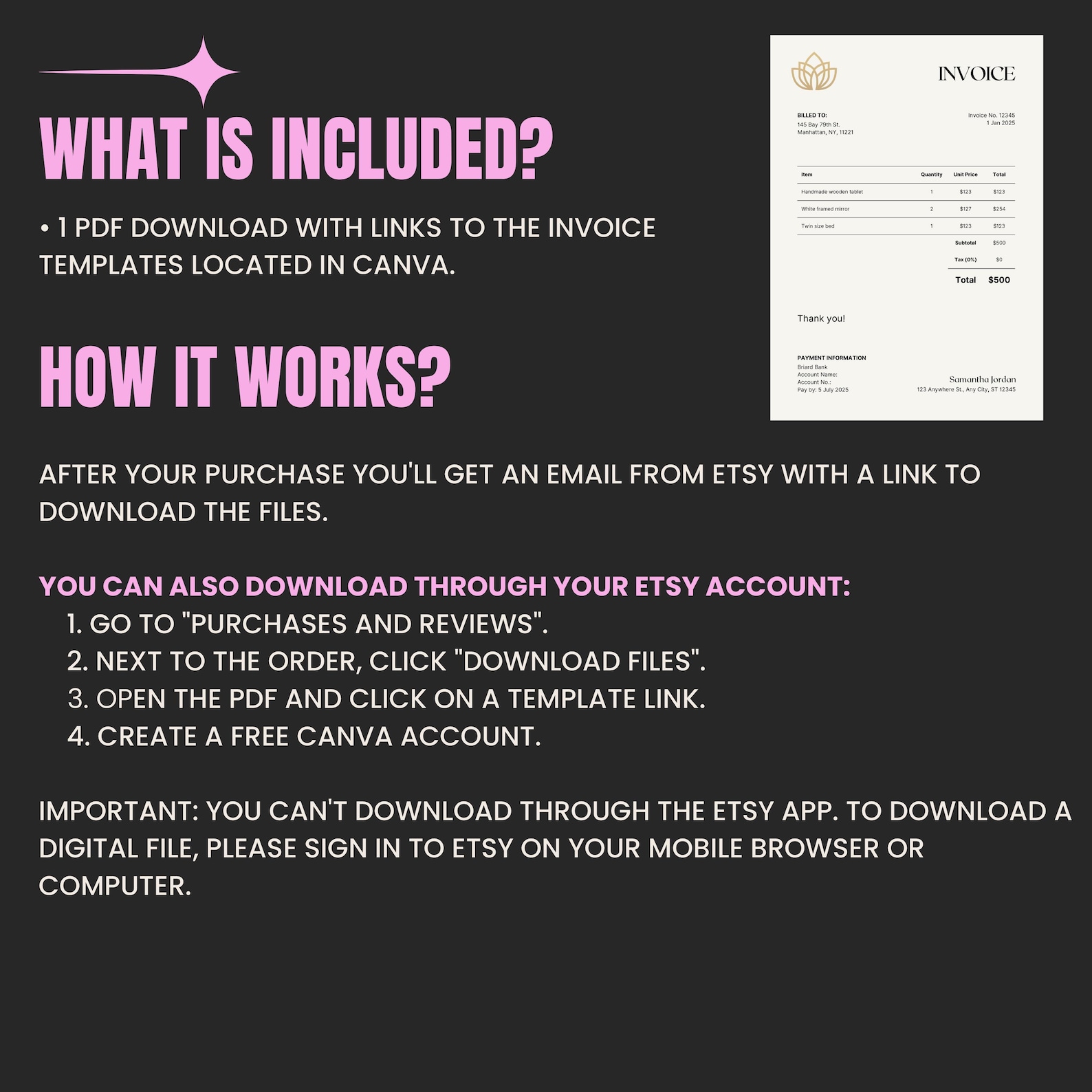 Custom Invoice Template for Small Business Custom Invoice Digital ...