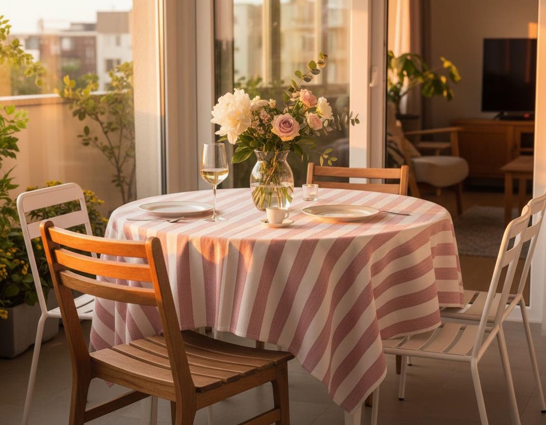 Striped Tablecloth Custom Size Water and Stain Resistant Fabric - Etsy