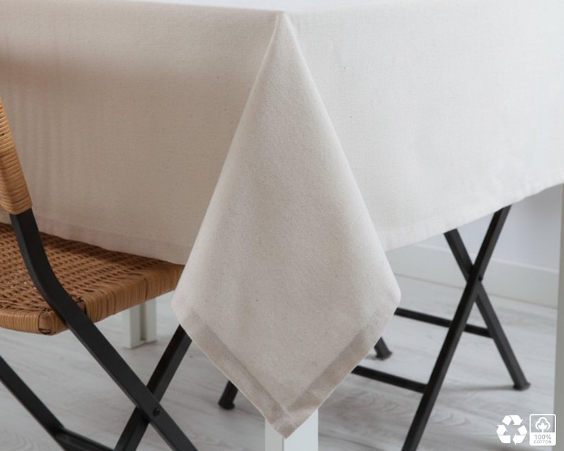 Cotton Raw Cloth Tablecloth Rustic Farmhouse Table Cover Minimalist ...