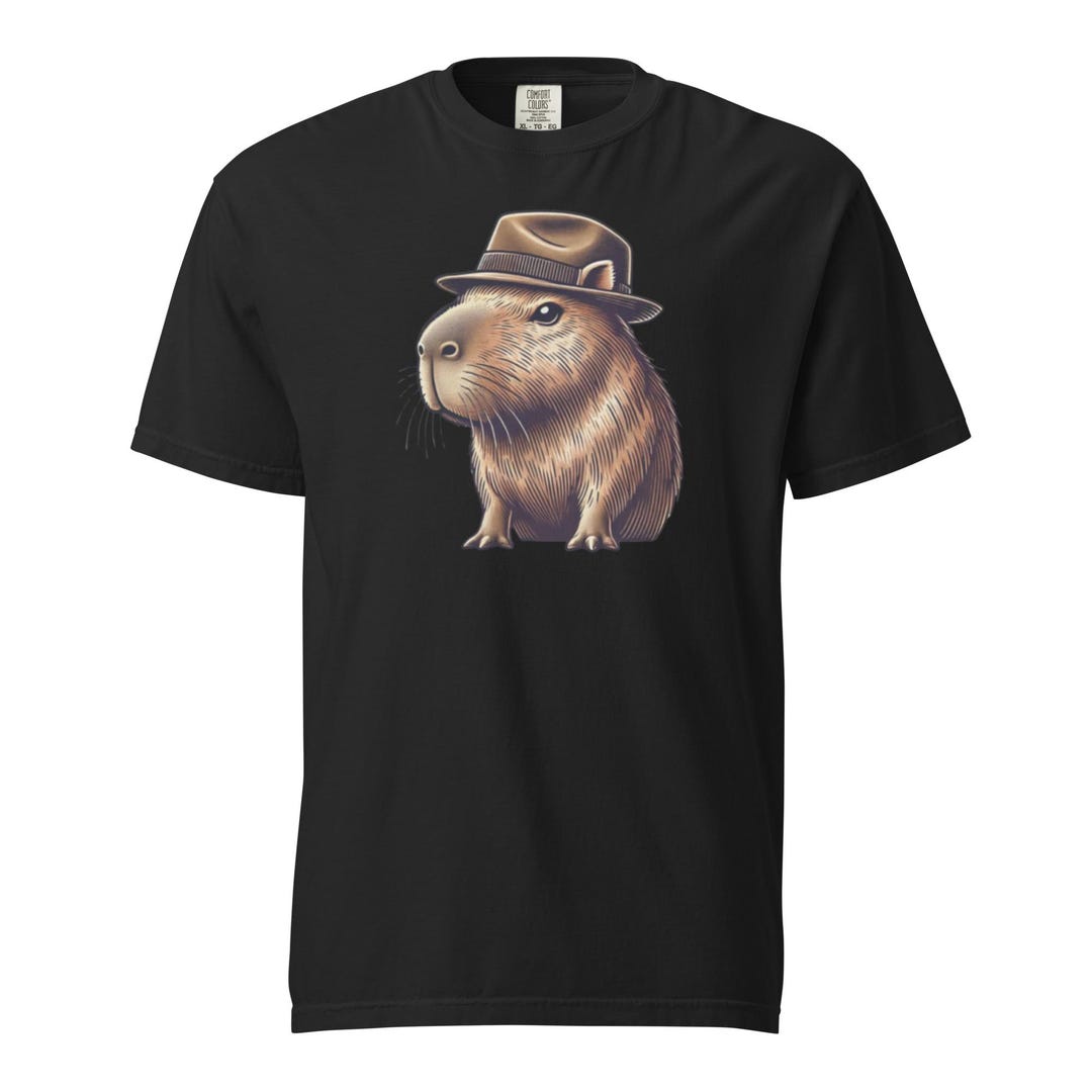 Vintage Illustration Capybara Wearing Fedora Unisex T-shirt - Etsy