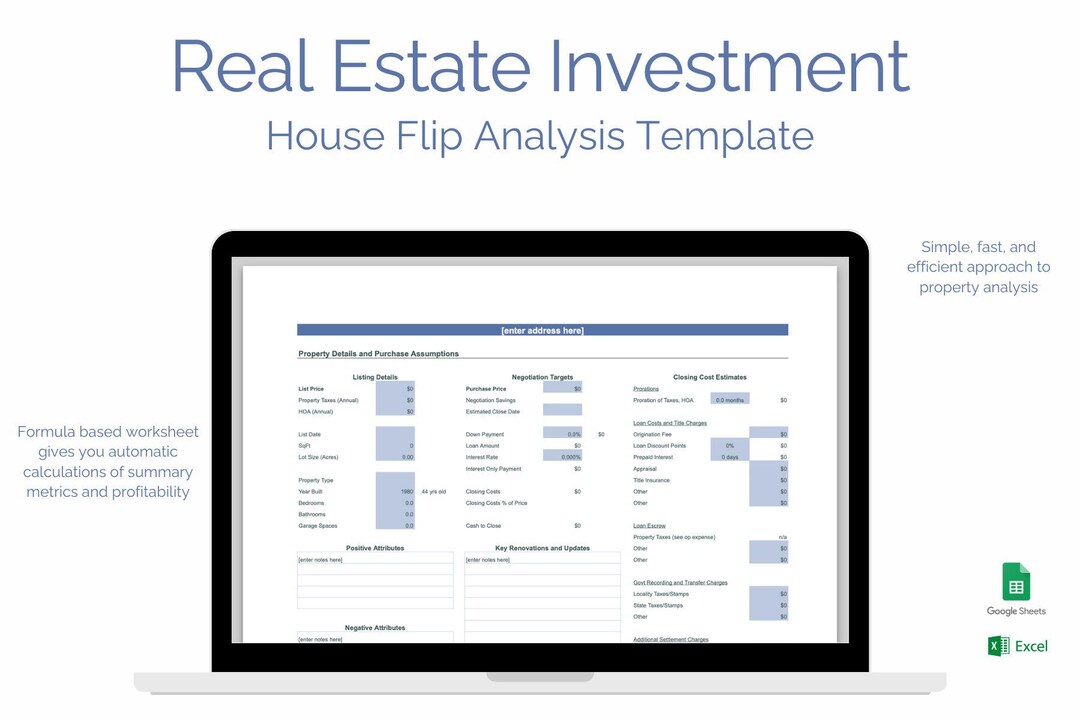 Easy House Flipping Calculator - Etsy