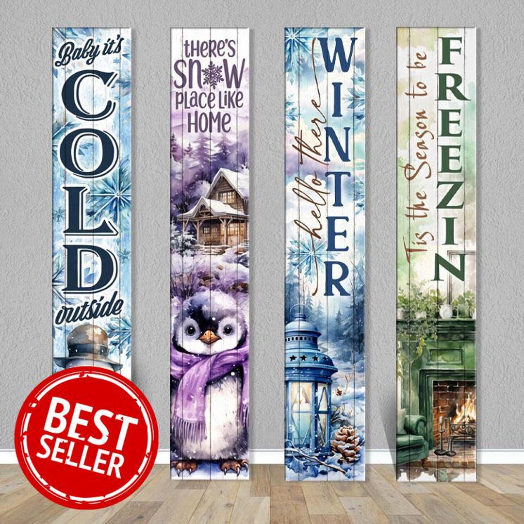 Winter Sign, Porch Sign, Porch Decor, Christmas Sign, Wooden Porch Sign ...
