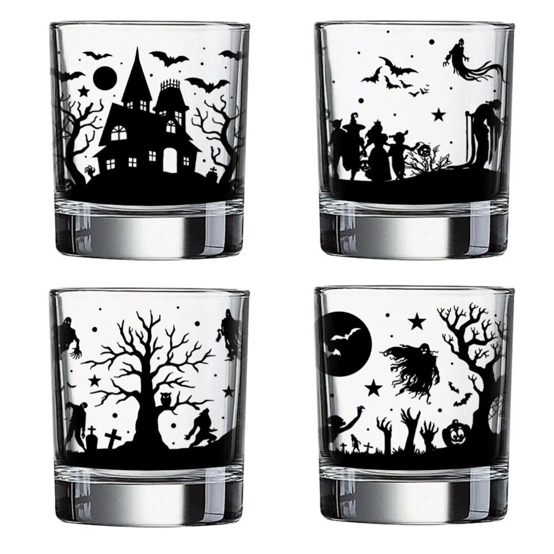 Halloween Town Old Fashioned Glasses – Spooky Cocktail Barware - Etsy